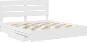Postel s úložným prostorem Bílá 180 x 200 cm Kompozitní dřevo 3411878