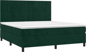 Box spring postel s matrací tmavě zelená 180x200 cm samet 3143040