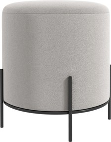 HOMCOM Sametový Ottoman Pouf s Ocelovými Nohami Ø 35 x 38 cm pro Obývací Pokoj a Ložnici | Aosom