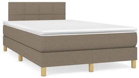 vidaXL Box spring postel s matrací a LED taupe 120x190 cm textil