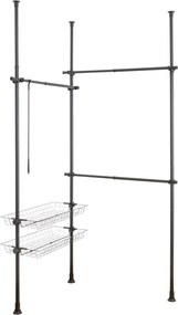 Teleskopický šatní systém HERKULES BASIC, dvojitý, černý, WENKO