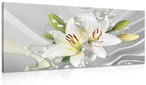 Obraz bílá lilie na zajímavém pozadí Varianta: 100x50