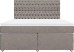 Box spring postel s matrací taupe 180x200 cm textil 3291370