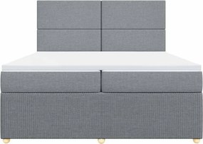 Box spring postel s matrací světle šedá 200 x 200 cm textil 3292156