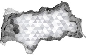 Wallmuralia Fotoobraz díra na stěnu Šedé trojúhelníky 95x73 cm