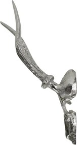 Stříbrný nástěnný kovový věšák rohy srnce - 9*11*34cm