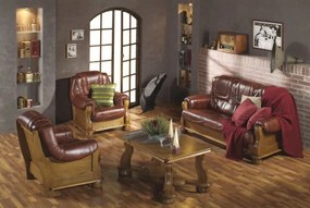 Casarredo - Komfort nábytek Rustikální křeslo MONROE kůže | potah: kůže K-18,barva: moření 17