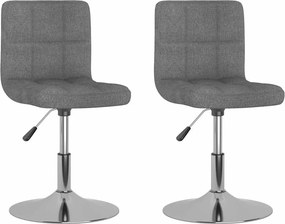 Otočné jídelní židle 2 ks světle šedé textil 334209