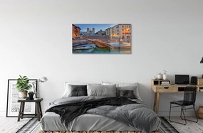 akrylový obraz Řím Sunset kašna budovy 100x50 cm