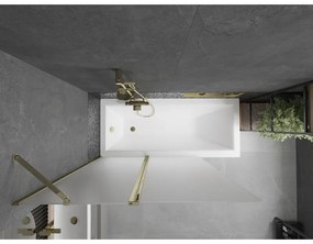 Mexen Flip, vanová zástěna 1-křídlová 120 x 150 cm, otočné křídlo, 6 mm námraza sklo, zlatý profil, 894-120-101-50-30