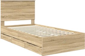 Rám postele s čelo Sonoma dub 100 x 200 cm Inženýrské dřevo 3411147