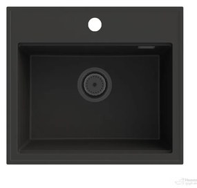 Gamma Modern 5055, 1-komorový granitový dřez 560x500x210 mm, černá, GMA-ZM-55-BK