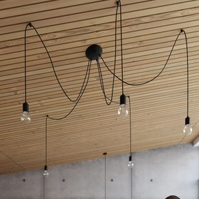 Sollux Lighting Lustr EDISON 5 černý