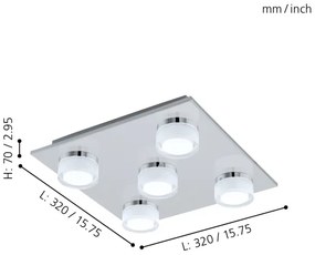 Eglo 96544- LED Stmívatelné koupelnové stropní svítidlo ROMENDO 5xLED/5,4W/ IP44