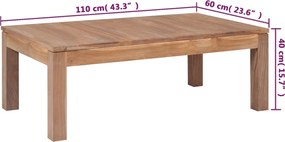 vidaXL Konferenční stolek masivní teak přírodní povrch 110x60x40 cm [246955]