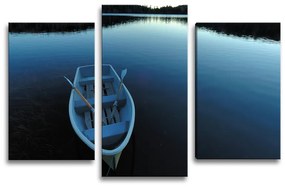 Sablio Obraz - 3-dílný Loďka na jezeře - 75x50 cm