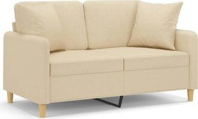 2místná pohovka s polštáři krémová 120 cm textil 3200903