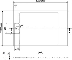 Mexen Otto, SMC obdélníková sprchová vanička 130 x 90 cm, bílá, 4N109013