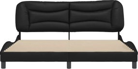 Rám postele bez matrace Hvar černý 180x200 cm umělá kůže 3208016