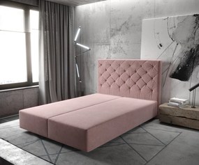 Boxspring postel Dream-Great 140x200 cm mikrovlákno růže