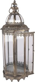Set 2ks bronzová antik kovová lucerna Marrien - Ø 26*67 / Ø 19*45 cm