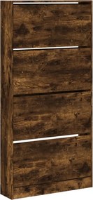 Botník se 4 výklopnými zásuvkami kouřový dub 80 x 21 x 163,5 cm 3214368