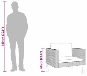 vidaXL Marketos Zahradní křeslo s poduškami polyratan černé