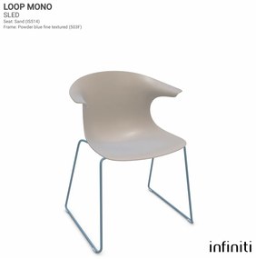 Židle Loop Mono Sled Barva kovové konstrukce: Powder blue fine textured 503F, Barva sedáku a opěradla z recyklovaného plastu: Sand IS514