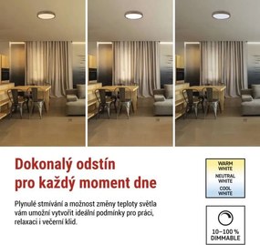 EMOS Stropní LED svítidlo ILVI s dekorem dřeva 400mm 30W CCT s DO ZM5160