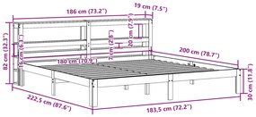 Rám postele s čelem 180 x 200 cm masivní borovice