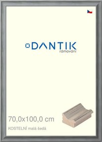 DANTIK rámeček 70x100 | KOSTELNÍ malá šedá (Plexi Čiré)