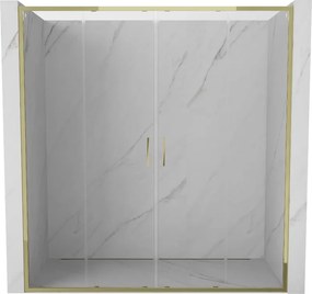 Mexen Exo dvoukřídlé posuvné sprchové dveře 170 cm, transparentní, zlaté - 8152-170-000-50-00
