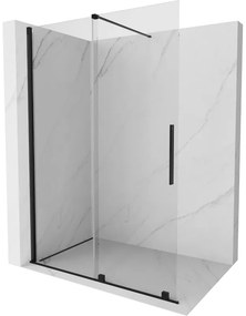 Mexen Velar posuvná sprchová stěna Walk-in 160 x 200 cm, transparentní 8 mm, černá - 871-160-000-03-70