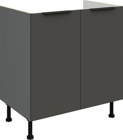 ARIA pi | dolní skříňka 80 ZL 2F dřezová | 80 cm | ANTI FINGERPRINT povrch | antracit/šedá grafit