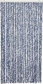 Závěs proti hmyzu modrý, bílý a stříbrný 100 x 220 cm Chenille 284275