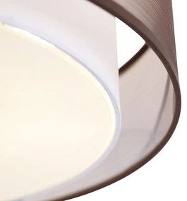 Moderní stropní svítidlo hnědé s bílými 50 cm 3 světly - Drum Duo