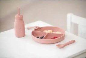 KikkaBoo Talíř dělený s přísavkou Platinum Silicone Blush / od 6 měsíc