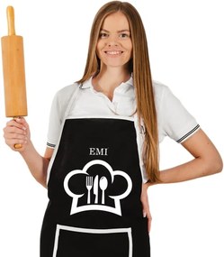 Kuchyňská zástěra Chef EMI, černá