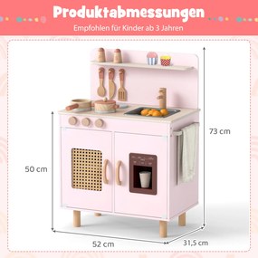 Costway Dětská kuchyňka na hraní s úložným prostorem a světlem