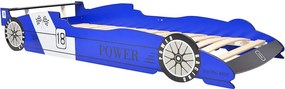 Dětská LED postel závodní auto, 90x200 cm, modrá 243937