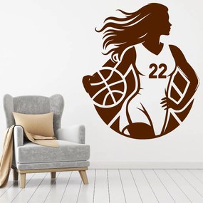 Živá Zeď Samolepka na zeď Basketbalistka s vlastním číslem Barva: černá