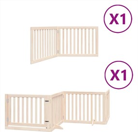 Zábrana pro psy s dvířky skládací 6 panelů 480 cm topol 3155665