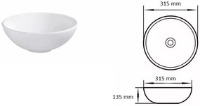 Gamma Doxa, umyvadlo na desku 315x315x135 mm, bílá lesklá, GMA-UC-DOXA