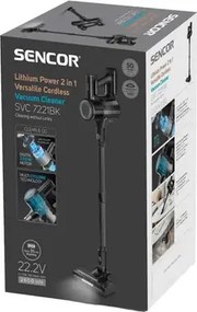 SENCOR SVC 7221BK černá / Tyčový vysavač / 2600 mAh / 550ml / bezsáčko