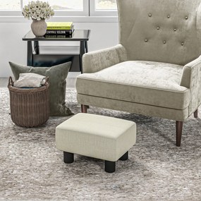 HOMCOM sedací puf 40×30×24 cm, do 110 kg, béžová