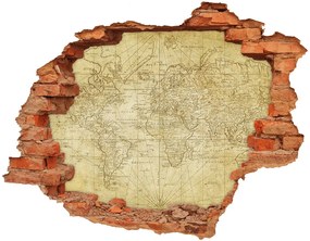 Wallmuralia Samolepící díra na stěnu Stará mapa světa 90x70 cm