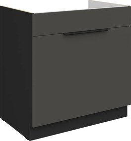 ARIA pe | dolní skříňka 80 ZL 1S dřezová | 80 cm | PREMIUM BOX | černá/šedá grafit