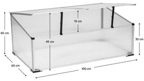 Kondela Zahradní skleník/pařeniště, polykarbonát, 100x60x30 cm, LENSAR