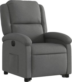 Elektrické zvedací polohovací křeslo tmavě šedé textil 3204189