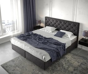 DELIFE Boxspring postel Dream-Great 180x200 cm černá s matrací a topperem